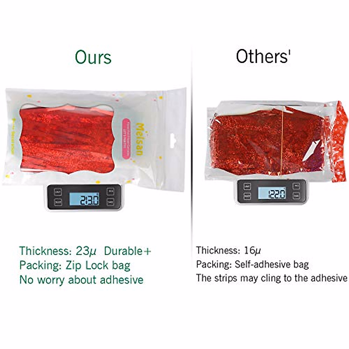 Melsan 2 Pack 3.2 ft x 8.2 ft Tinsel Foil Fringe Curtains Backdrop, Sparkle Fringe Curtains for Party Photo Background Decoration, Red