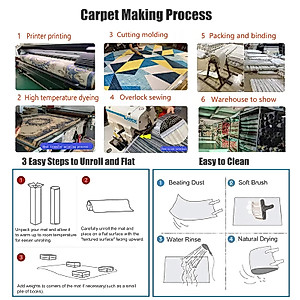 Gray & Blue Entry Carpet Runner Rugs for Hallway, 5 6 7 8 9 10 11 12 13 14 15 18 20ft Long, 2 2.6 3 4ft Wide, Washable Thin Floor Mat (0.6x3.4m/2x11ft)