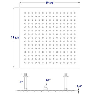 ALFI brand RAIN20S Square Ultra Thin Rain Shower Head, Polished Stainless Steel, 20-Inch