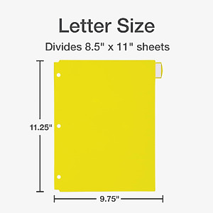 Oxford Plastic Binder Dividers, 8 Tab, Insertable Multicolor Tabs, Letter Size, 6 Sets (89601)