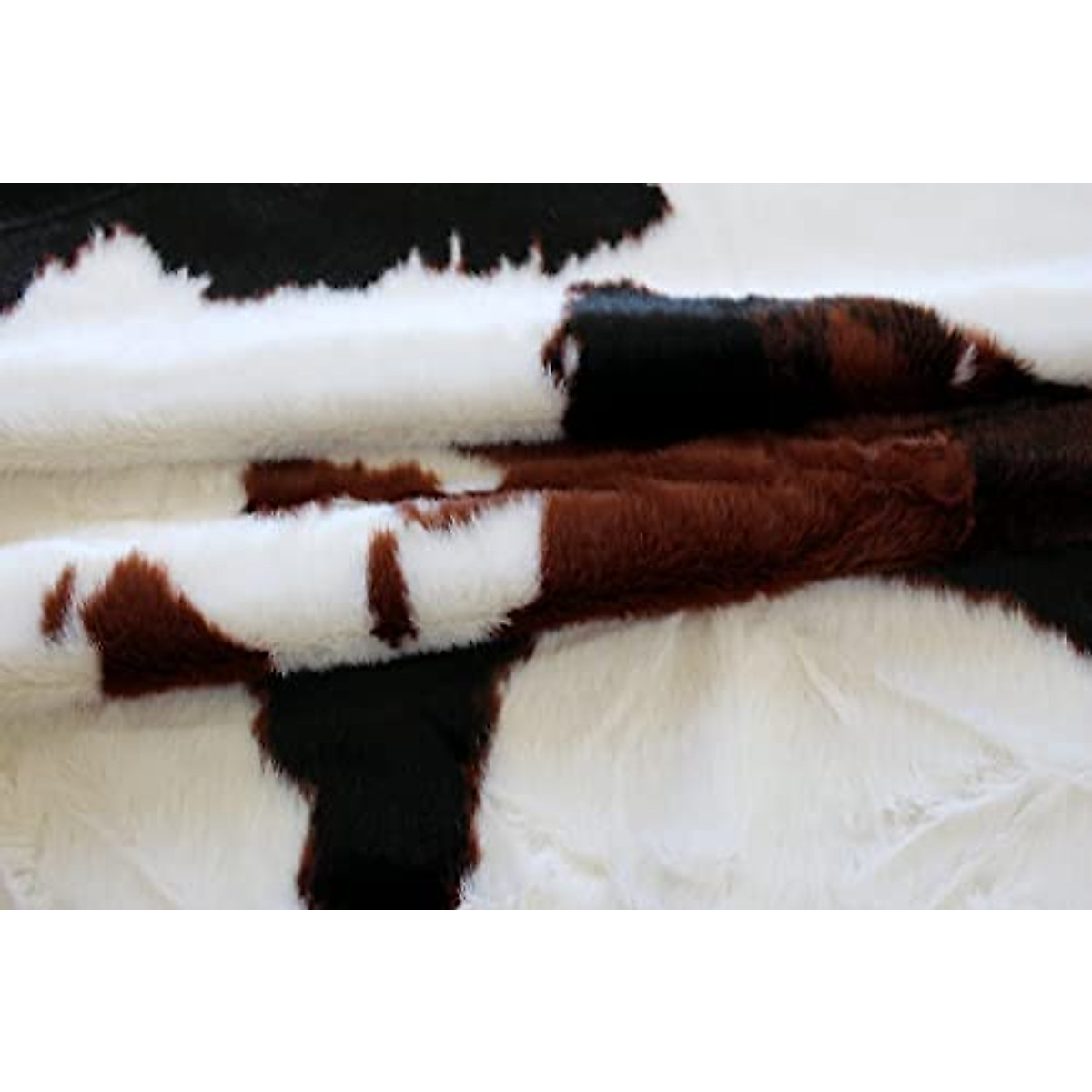 Masada Rugs, Faux Fur Cowhide Area Rug Brown Black White (3 Feet X 5 Feet)