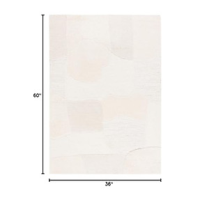 SAFAVIEH Manhattan Collection Area Rug - 3' x 5', Ivory & Beige, Handmade Modern Wool, Ideal for High Traffic Areas in Living Room, Bedroom, Dining (MAN577A-3)