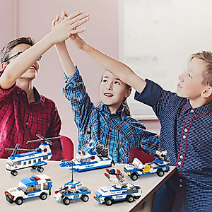 EP EXERCISE N PLAY 1169 Pieces Police Ship Building Blocks Kit with Cop Car Helicopter Patrol Boat for Boys and Girls Age 6-12