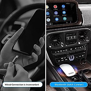 YUVETH Wireless Android Auto Adapter 2023 Newest Version, Wireless A2A Dongle for OEM Wired AA Car Model 2017-2023, Plug & Play 5Ghz WiFi Auto Connect Support Online Update for Android 11-13, White
