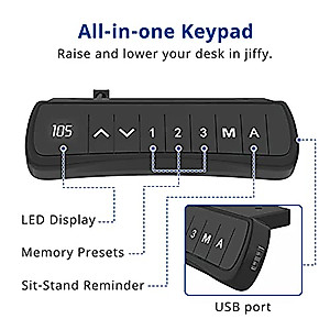 FLEXISPOT EP4 Classic Electric Standing Desk 63"x30" Inches Dual Motor 3 Stages Height Adjustable Desk Stand Up Desk with USB Charging Port and Hooks Sit Stand Desk, Black Frame & Black/Greystone Top