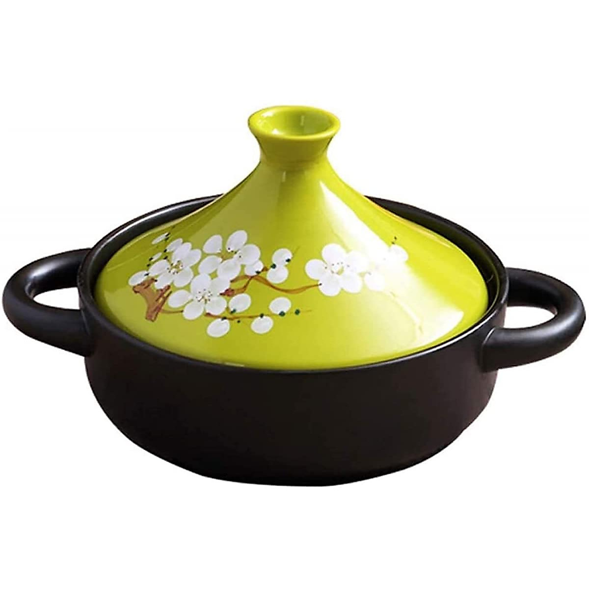 ZJUAN Tagine Pot, Handmade Ceramic Tagine Pot Home Cookware Lead Free Stew Casserole Slow Cooker for Home Kitchen 1.5L 20 cm