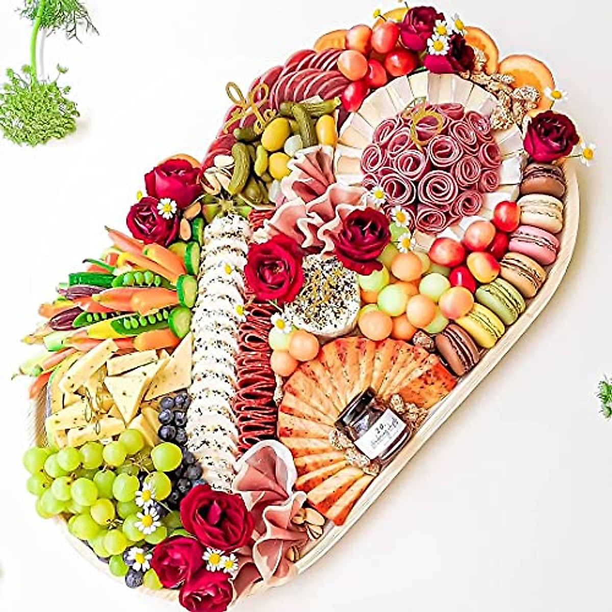 Charity Leaf Disposable Palm Leaf 22" x 12" Trays (10 pieces) Bamboo Like Serving Platters, Disposable Boards, Eco-Friendly Dinnerware For Weddings, Catering, Events