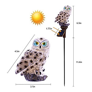 YUEFA Solar Owl Light, 3 Pack Owl Solar Light, Owls for Garden Stake Lights Outdoor Waterproof, Garden Yard Lawn Patio Landscape Lighting Decoration (White)