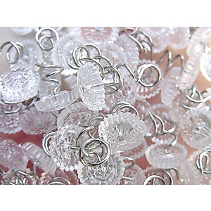 Attmu 50 Pcs Upholstery Tacks Headliner Pins Clear Heads Twist Pins for Slipcovers and Bedskirts, 0.5 Inches Bed Skirt Pins