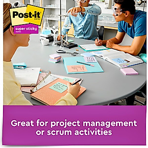 Post-it Super Sticky Recycled Notes, 5 Pastel Colors, Sticks and Resticks, 3 in x 3 in