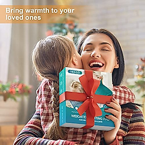 Heating Pad for Neck and Shoulders, 2lb Weighted Neck Heating Pad for Back Pain Relief, 6 Heat Settings 4 Auto-Off, Gifts for Women Men Mom for Christmas, Birthday, Mothers Day,17"x23" Blue