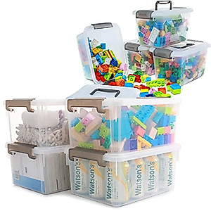 Citylife 8 Packs Plastic Storage Bins with Lids Stackable Storage Containers for Organizing Large Multi-Purpose Shoe Box