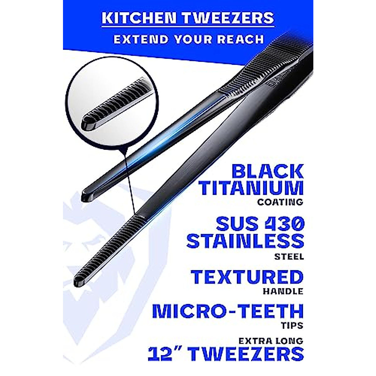 Dalstrong Professional Cooking Kitchen Tweezers - 12 inch - High-Precision Tweezer Tongs - Black Titanium Coating - BBQ, Plating, Multi-use - Stainless Steel - Culinary Fine Use - Kitchen Tongs