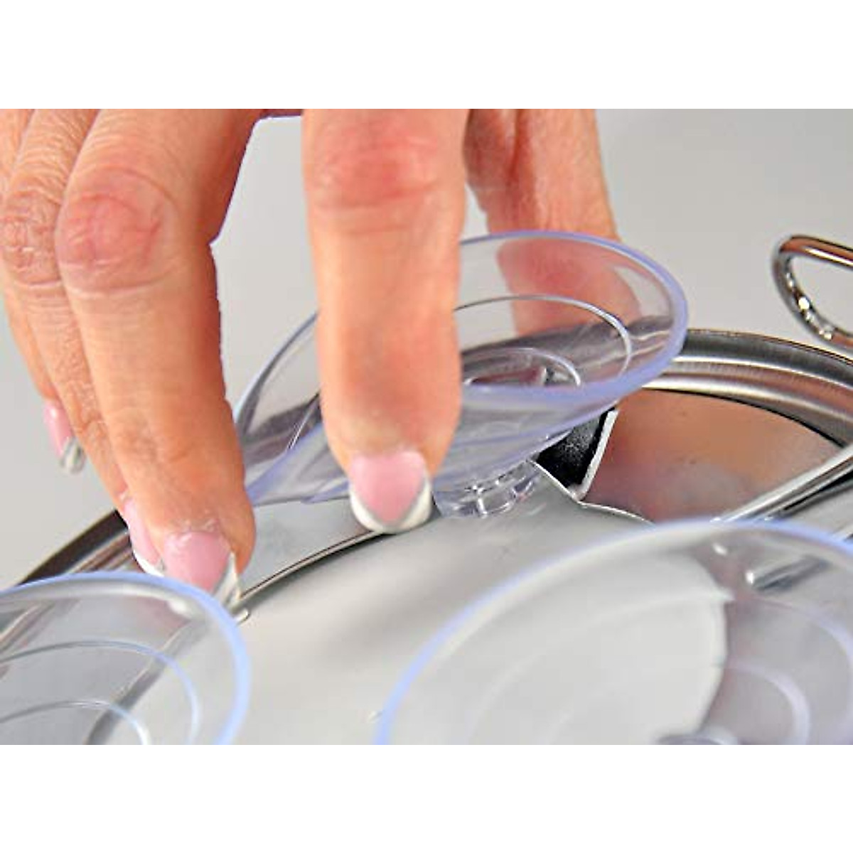 Home-X Small Fogless Suction-Cup Mirror, Shower Mirror, Shaving Mirror with Razor Holder for Shower, 6 ½" L x 6" W x 2 ½" H, Chrome