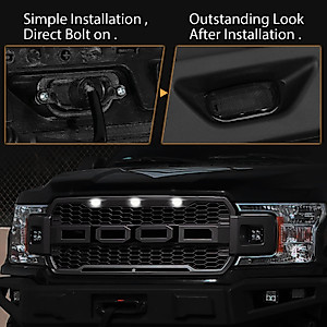 GTYUNKE Front Grille Lights for F150 2004-2019 Rapt0r Style Aftermarket Grille RAM 1500 2013-2018 Aftermarket Grille Light White LED