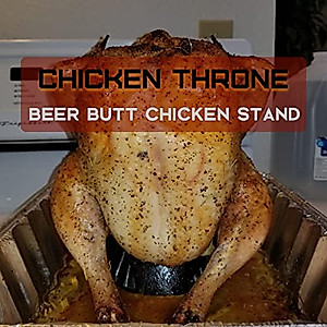 BONPAZ 2Pack Ceramic Beer Can Chicken Holder for Grill, Upright Chicken Roaster Rack, Grilling Accessories - Chicken Throne for Smokers, Non-Stick Beer Butt Chicken Stand, Kamado Joe BBQ Accessories