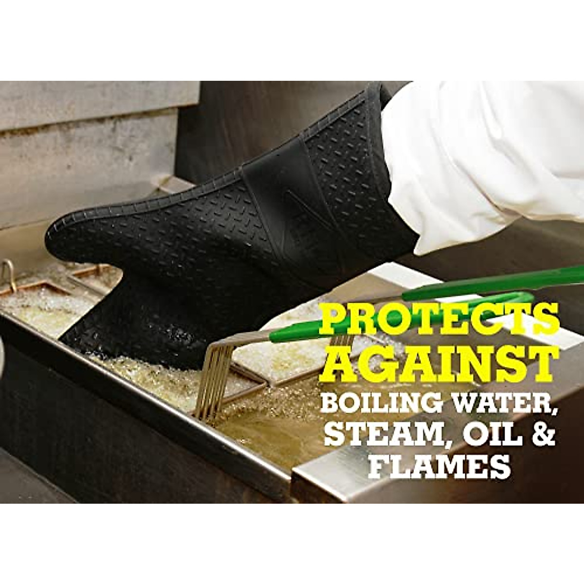 RITZ Food Service RZS685BK17 Silicone Oven Mitt, 685-Degree Heat Threshold, 17-Inch, Black