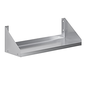 AmGood 36 Long X 12" Deep Stainless Steel Wall Shelf with Side Guards | NSF Certified | Appliance & Equipment Metal Shelving | Kitchen, Restaurant, Garage, Laundry, Utility Room