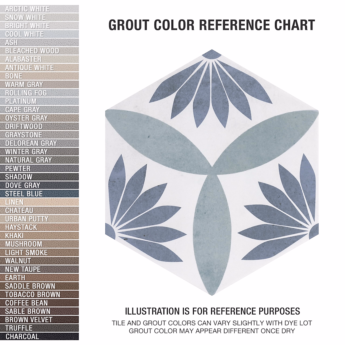 Merola Tile Coco Hex Camellia Blue 7" x 8" Porcelain Floor and Wall Tile