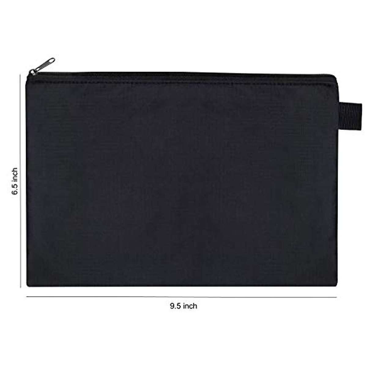 Sun Life Style Zipper Bag - Set Of 3 - Carry All Pouch To Organize Travel Toiletries Pens Cosmetics (9.5 x 6.5, Black)