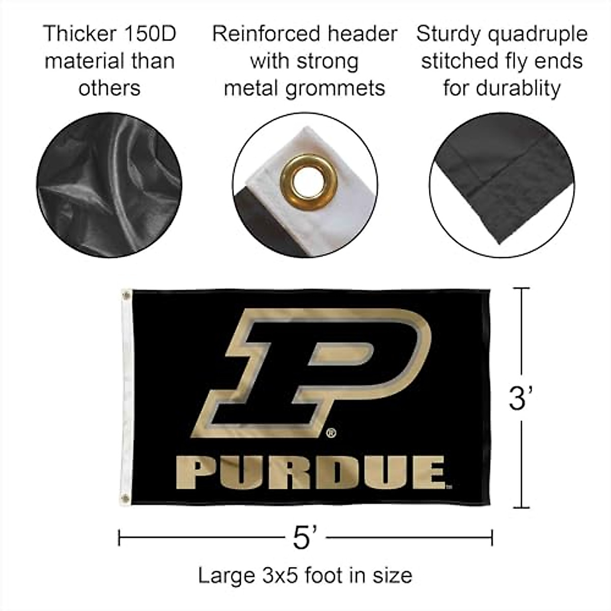 College Flags & Banners Co. Purdue Boilermakers Slant P Flag