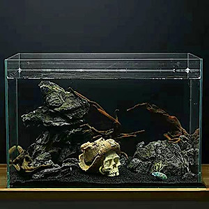 BCSIUHD Aquarium Ornament - Fish Tank Decorations Supplies Accessories Handsome Cowboy hat Pirate Skull Decor Resin Aquarium cave（Brown）