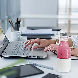 Portable Blender, Personal size Blender, USB Rechargeable Fresh Juice Blender Bottle with 6 Blades Mini Juice Blender for Travel Gym Kitchen, 450ml/15.2oz