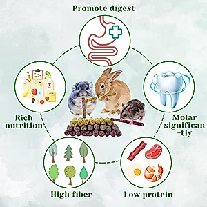 Hamiledyi 68PCS Timothy Hay Sticks Rabbit Chew Toys Mixed Natural Bunny Molar Sticks Guinea Pig Molar Rod Treats for Chinchilla Hamster and Other Small Animals Molars Snack Food