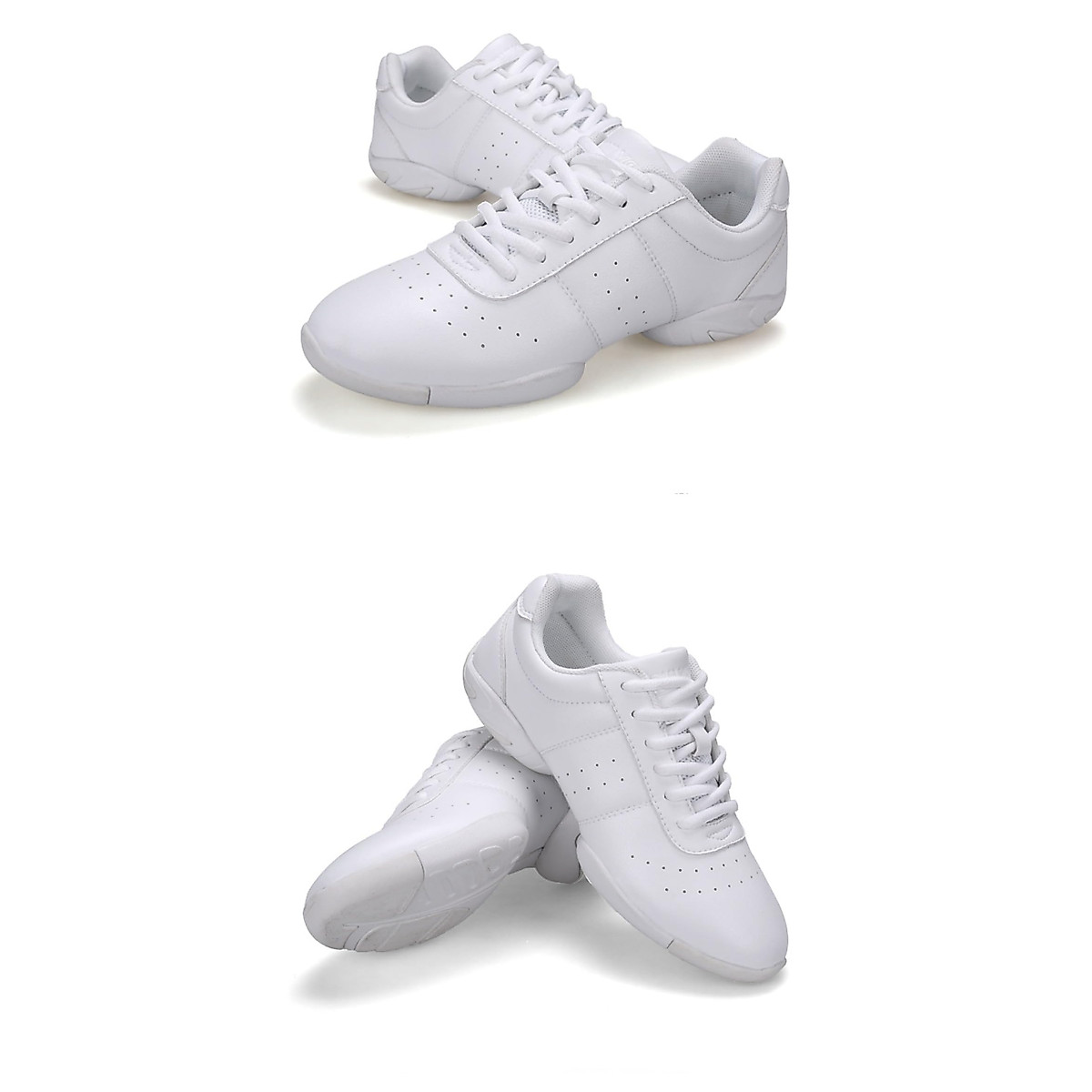 Fenlogft Women Ultra Comfortable Aerobic Cheer Sport Shoes - Training Competition Cheerleading Sneakers for Adults and Youth Girl (7,White)