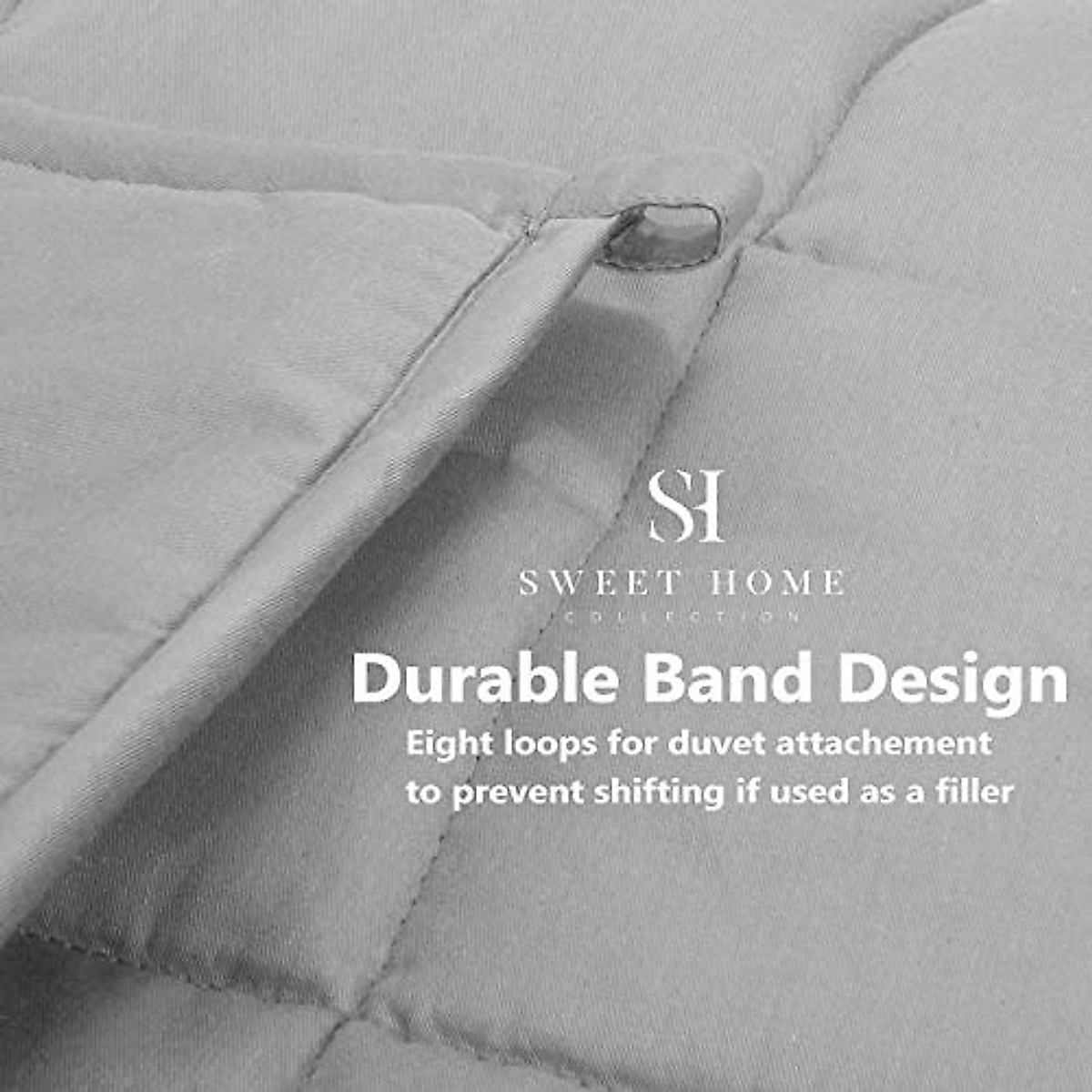 Sweet Home Collection Weighted Blanket Quality Heavyweight Cozy Soft Breathable and Comfortable Bedding with Premium Grade Glass Beads, 48" x 72" - 15 Pounds, Light Gray