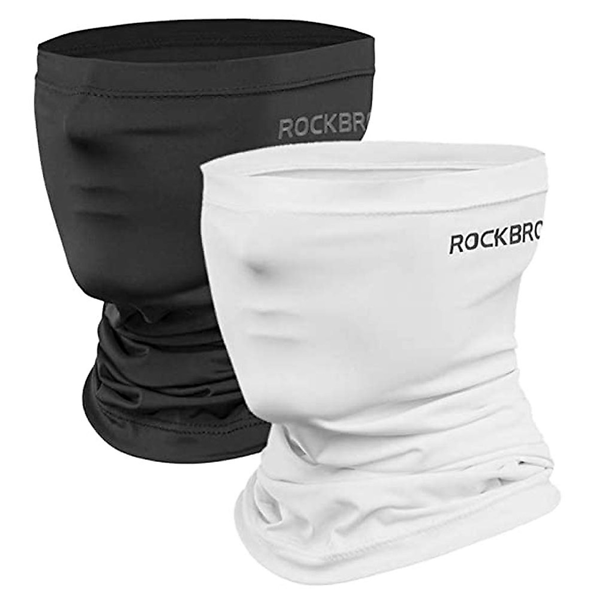 Vagasi 2 Pcs Multifunctional Half Balaclava Neck Gaiter Cycling Fishing Running Black + White