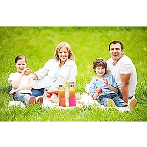 Sursip 20oz Borosilicate Glass Water Bottle, Reusable Drinking Bottles with Stainless Steel Lid and Silicone Sleeves - BPA Free，Set of 2 (Small Summer 2 Pack)