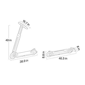 Segway Ninebot Air T15 Electric Kick Scooter, Lightweight and Portable, Innovative Step-Control, White