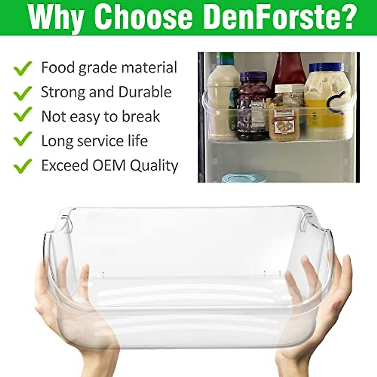 2-Pack Upgraded 240356402 Refrigerator Door Bin Replacement Part, Compatible with Frigidaire Refrigerator Door Shelf Parts FFSS2615TE0 LFSS2612TF0 LFSS2612TE0 AP2549958 FGHS2631PF4A Door Shelf Shelves