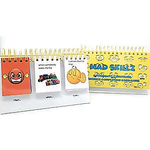 MAD Skillz: A Thoughts & Emotions Sentence Completion Card Game for Taking Control of Feelings/Emotions; Autism; ADHD; Helps Kids Make Positive Choices; Teaches Mindfulness; Hardcover and Laminated