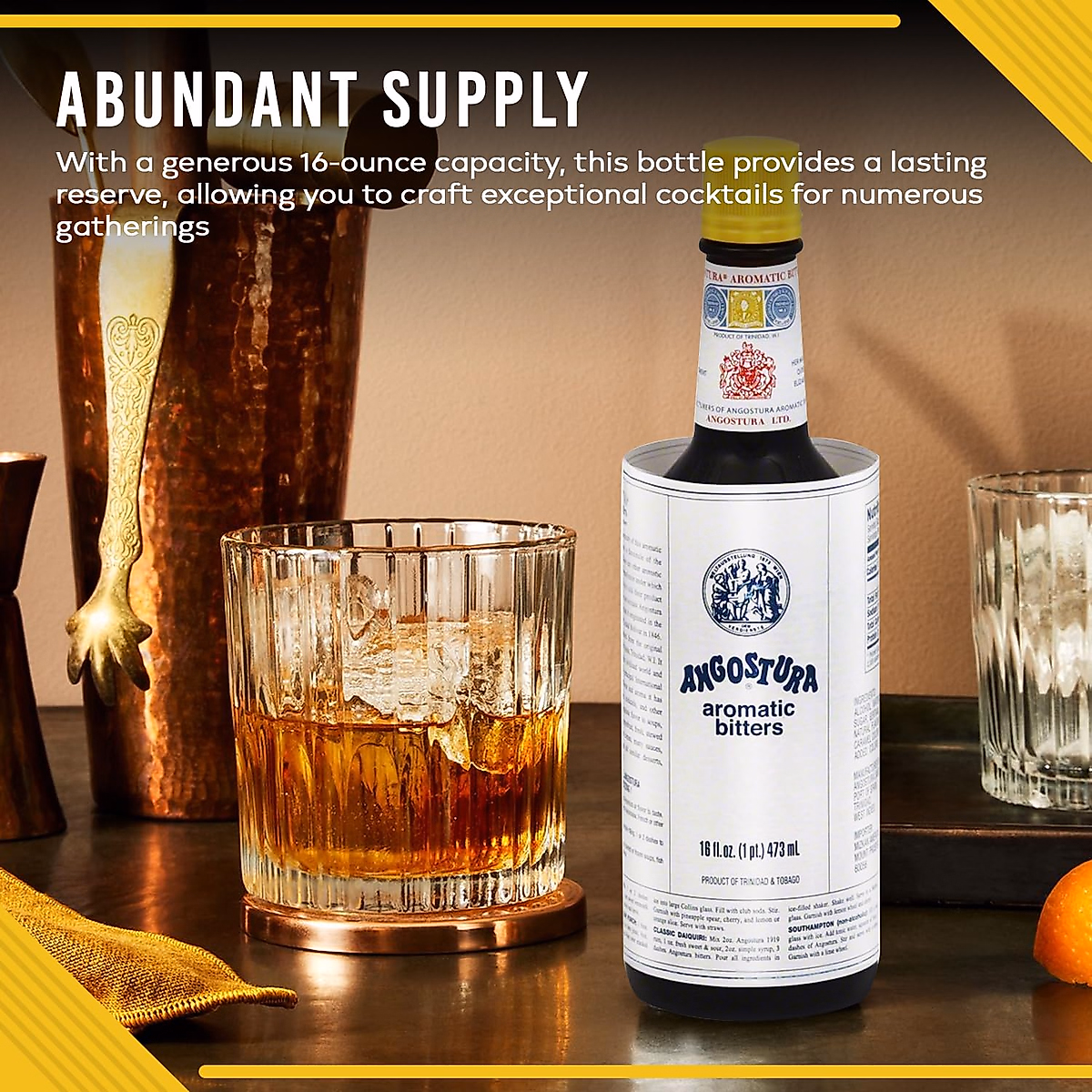 Angostura Bitters 16 oz - Angostura Bitters for Cocktails – Old Fashioned Cocktail Bitters Bar Essential for Drinks and Culinary Recipes with Parkway Distributors Ship Safe Bag