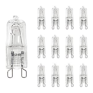 GEIparts Light Bulb 40W 120V Appliance Light Bulb for Oven, Stove, Refrigerator, Microwave G9
