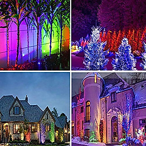 Youngine Pack of 2, 12V Low Voltage LED Landscape Lights Waterproof Outdoor Walls Trees Flags Spotlights 5W COB Garden Yard Path Lawn Light with Spike Stand, NO Plug (Red)