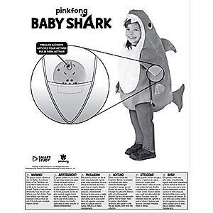 Rubie's unisex child Rubies Baby Shark With Sound Chip Costume, As Shown, Infant US