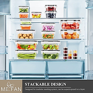 52 PCS Food Storage Containers with Lids By ME.FAN, Airtight Plastic Food Containers for Pantry & Kitchen Storage Organization(26 Containers + 26 Lids) Lunch Containers, Meal Prep containers with Labels & Marker