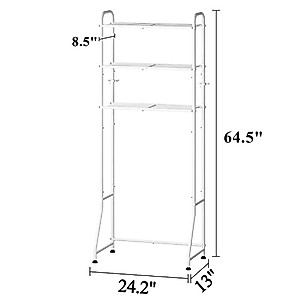 Simple Trending-3 Tier Shelf Bathroom Space Saver, Over The Toilet Rack,Bathroom Stand Storage Organizer, White