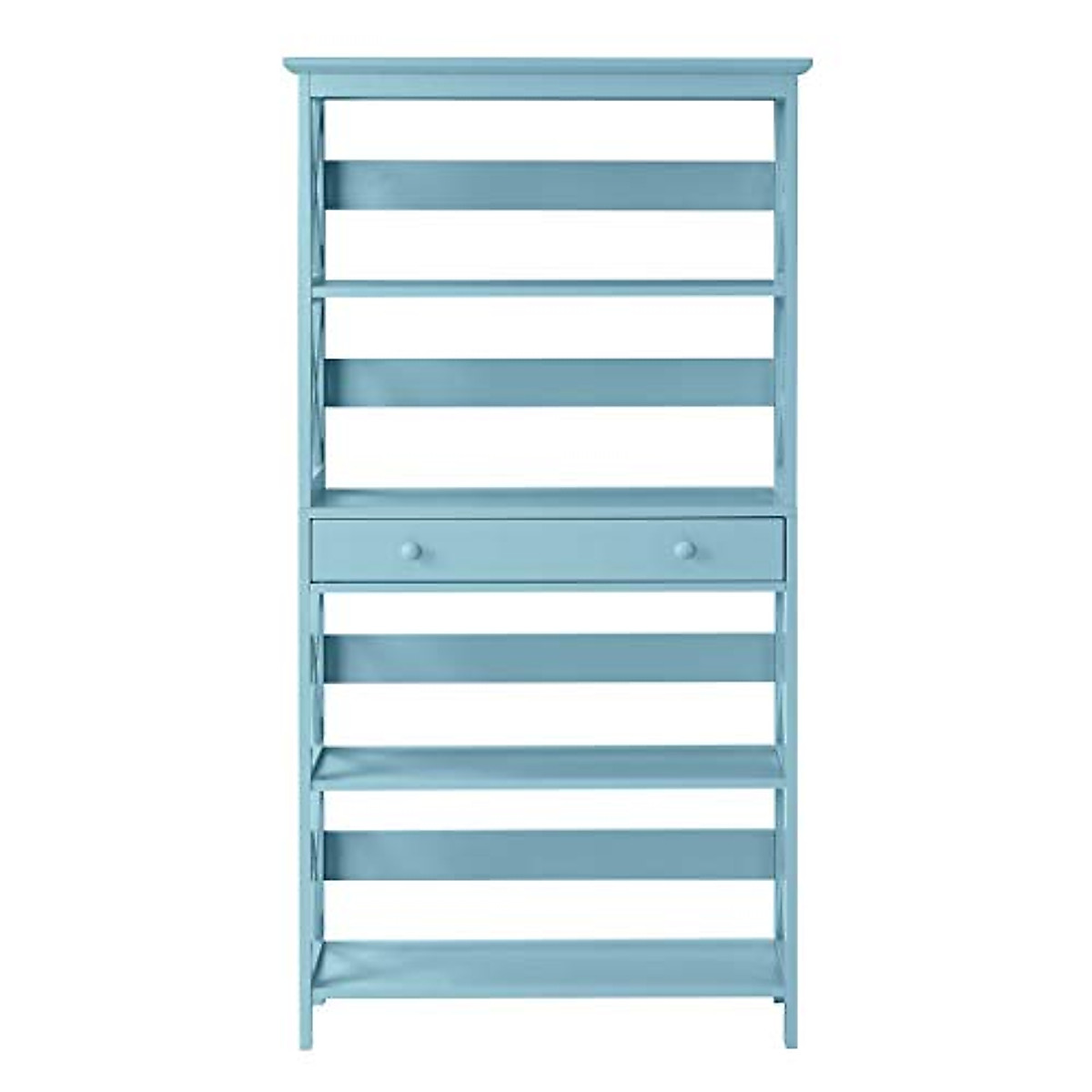 Convenience Concepts Oxford 5 Tier Bookcase with Drawer, Sea Foam