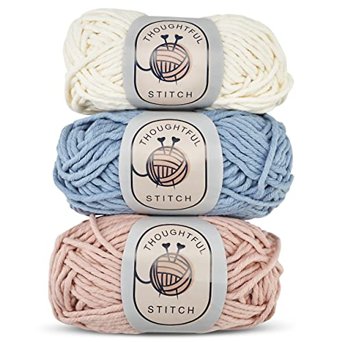 Knitting Kits for Beginners Adults – 6 Pcs Knitting Needle Set with 100% Cotton Yarn – Make Your Own Dishcloth Craft Kits for Adults – Includes Bamboo Knitting Needles and Yarn Needle – Fantastic Gift