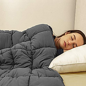 Nova Microdermabrasion Weighted Blanket (60x80 Inches, 20lbs for 150-200lb Individual, Dark Grey) Heavy Blanket for Adults, Children | Premium Cotton with Glass Beads