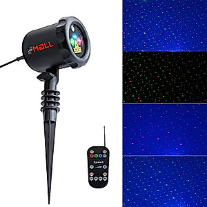LedMAll® Red and Green Laser, and Blue LED Remote Control Christmas Lights, Garden and Landscape Lights