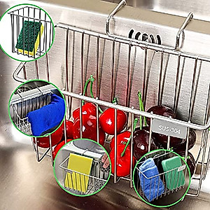 Kitchen Sponge Holder Brush Rack Sink Caddy Organizer Soap Dishwashing Liquid Drainer Stainless Steel Kitchen Tools