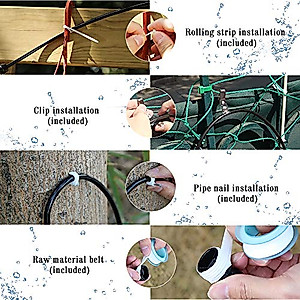 Lunatino Misting Cooling System 60FT (18M) Misting Line + 26 Upgrade Brass Mist Nozzles + a Brass Adapter(3/4") Outdoor Mister for Patio Garden Greenhouse Trampoline for waterpark…