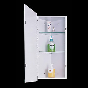 Corner Medicine Cabinet Height: 36", Edge: Frameless Beveled Edge Mirror