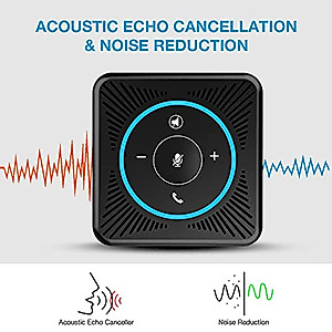 USB Speakerphone - EMEET M0 4 AI Mics Speakerphone for Conference Calls 360° Voice Pickup Conference Speakerphone for Computer Plug and Plays Computer Speaker with Microphone for 4 People