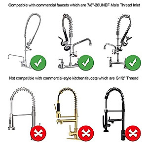 TCEUMIK Pre Rinse Spray Valve Commercial Sink Faucet Sprayer Head Dish Sprayer Nozzle with Handle Grip Assembly Replacement Kit of Restaurant Industrial Faucets 1.42 GPM High-Pressure Chrome Finished